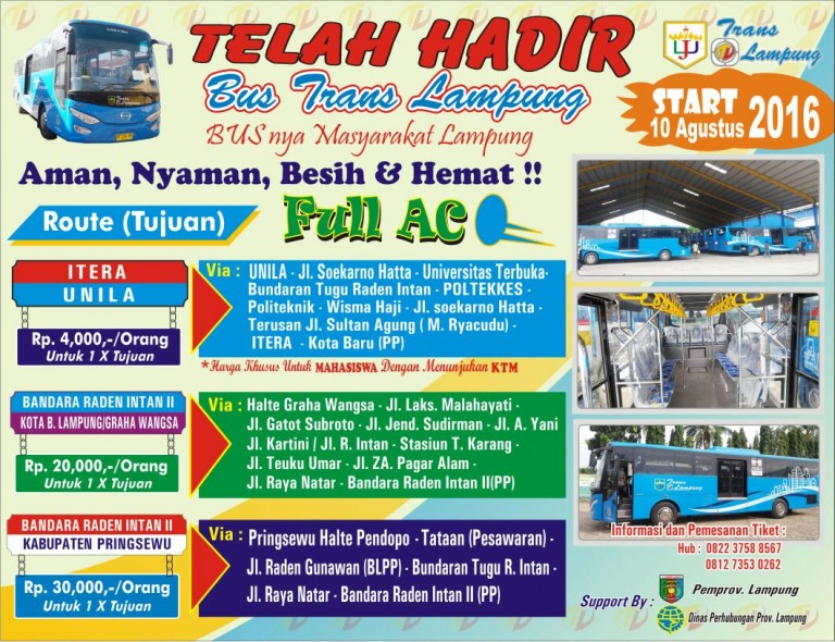 Bus Trans Lampung Layani Rute ke ITERA - ITERA