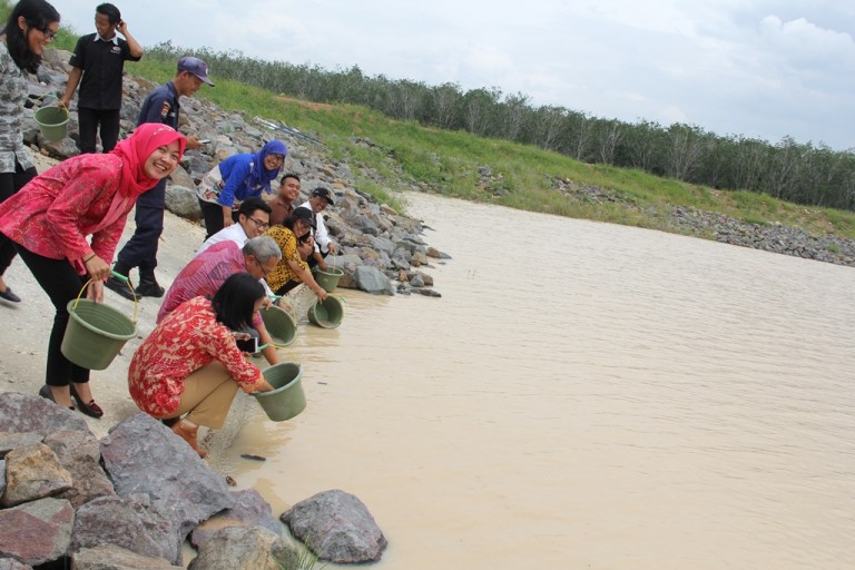 17.500 Bibit Ikan Nila Ditebar di Embung ITERA - ITERA
