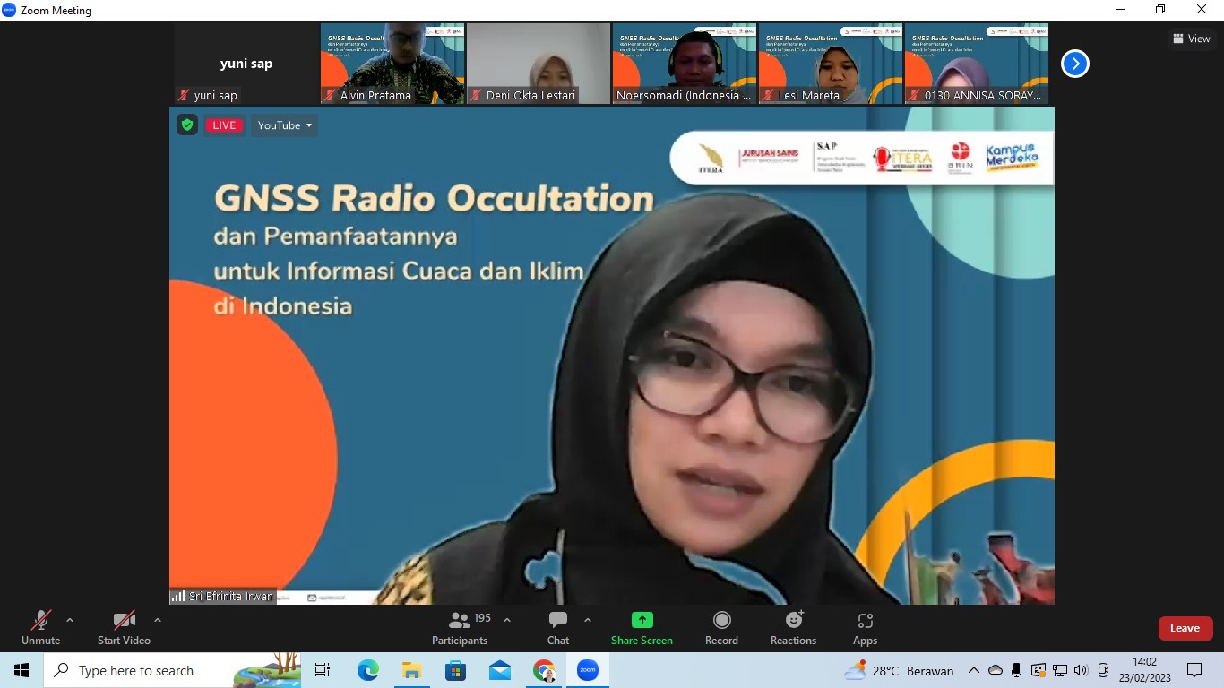 SAP ITERA Gelar Webinar Bahas Teknologi GNSS-RO - ITERA